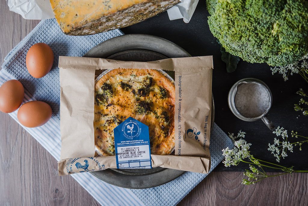 Broccoli & Blue Cheese Quiche (v) - Treflach Farm